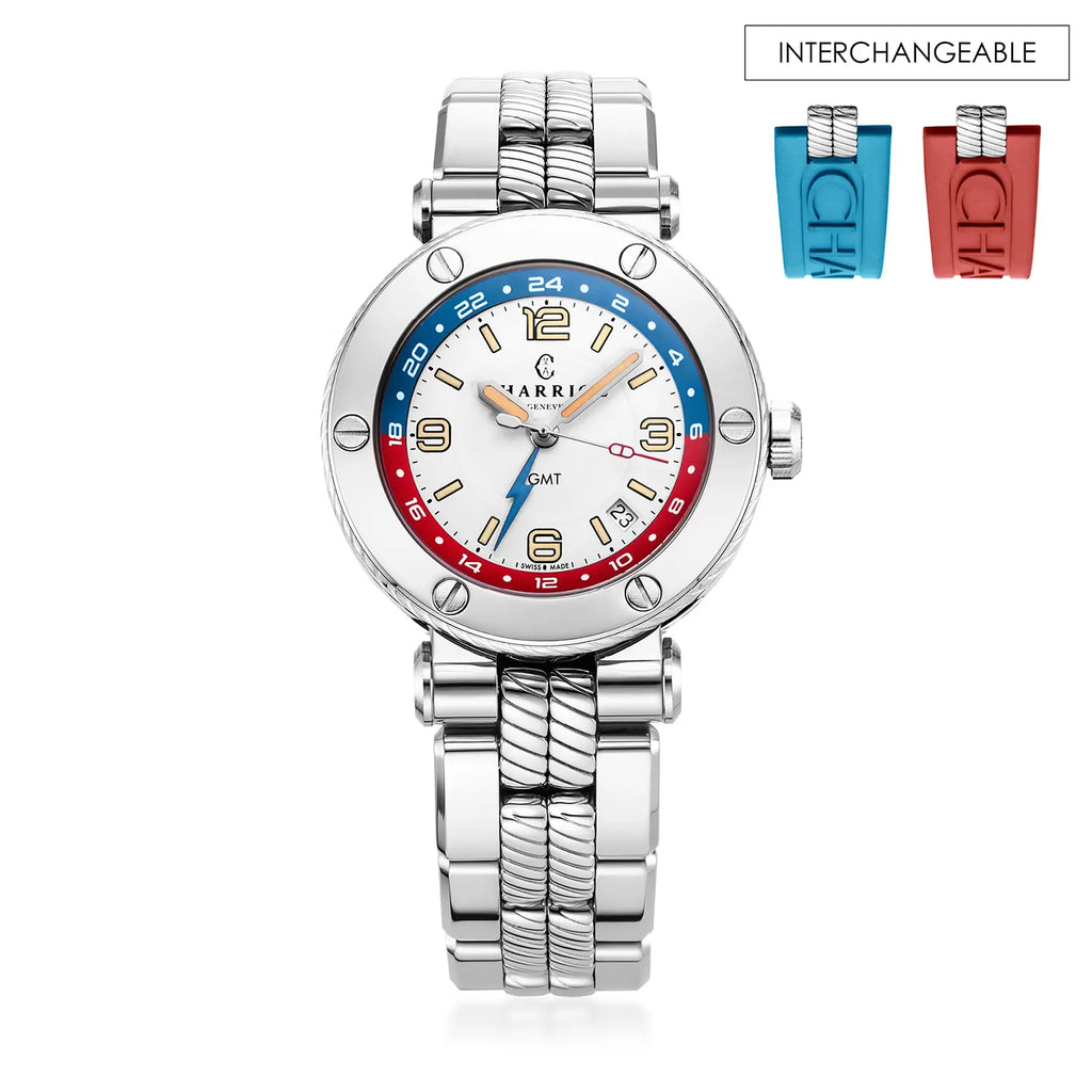 Charriol NAVIGATOR SURF GMT Watch | Automatic Calibre, White Dial